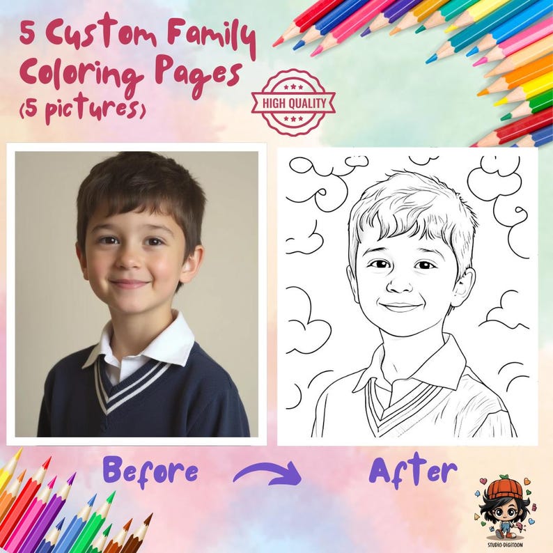 5 Custom Coloring Pages | Personalized Coloring Pages | Custom Coloring ...