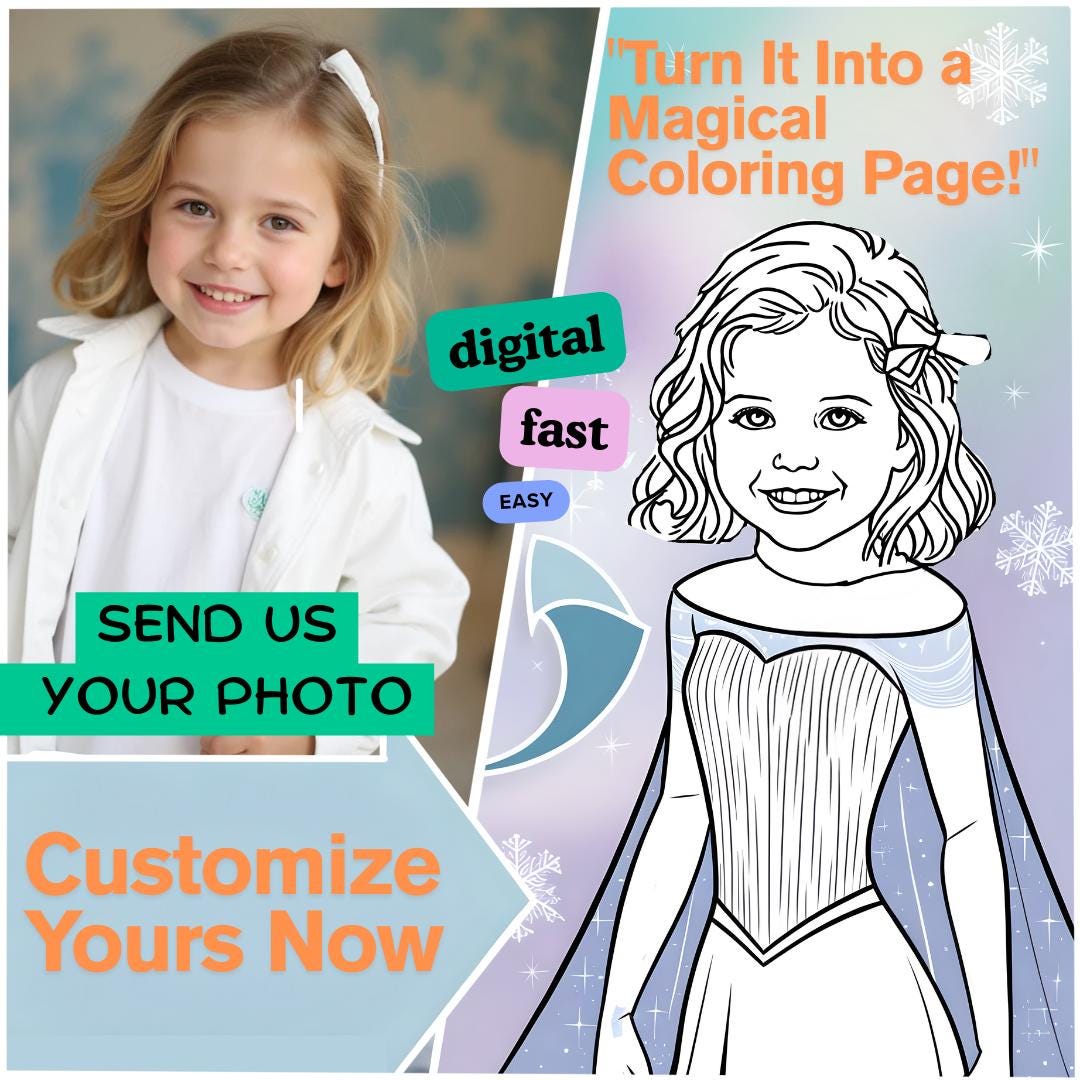 Personalized Ice Princess Coloring Book | Coloring Page | Custom ...