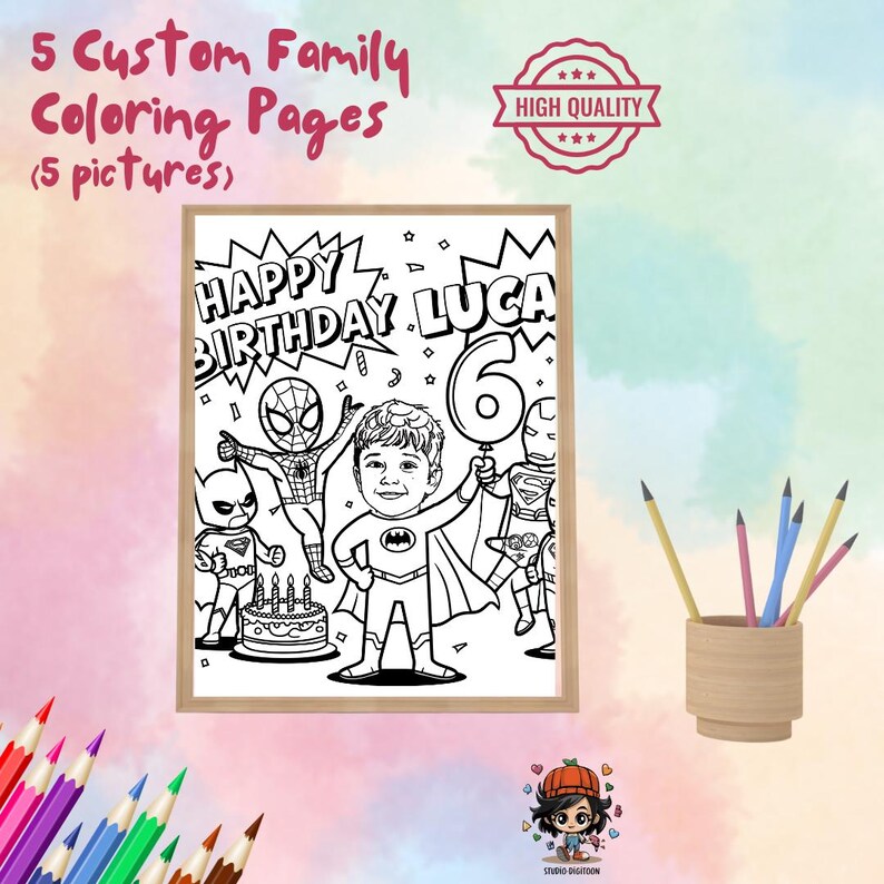 5 Custom Coloring Pages | Personalized Coloring Pages | Custom Coloring ...