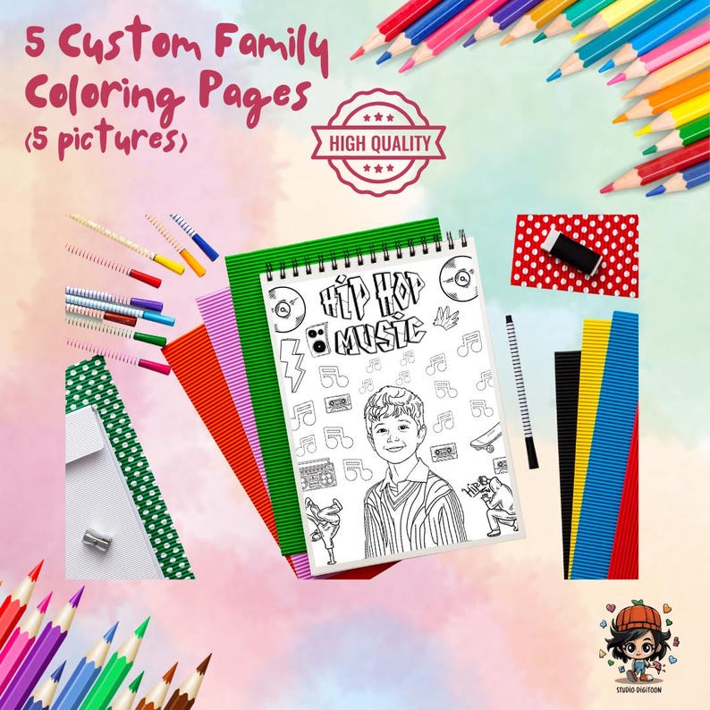 5 Custom Coloring Pages | Personalized Coloring Pages | Custom Coloring ...