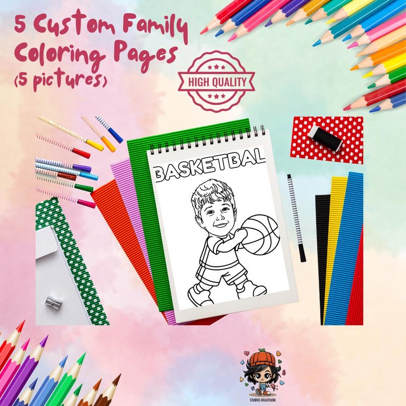 5 Custom Coloring Pages | Personalized Coloring Pages | Custom Coloring ...