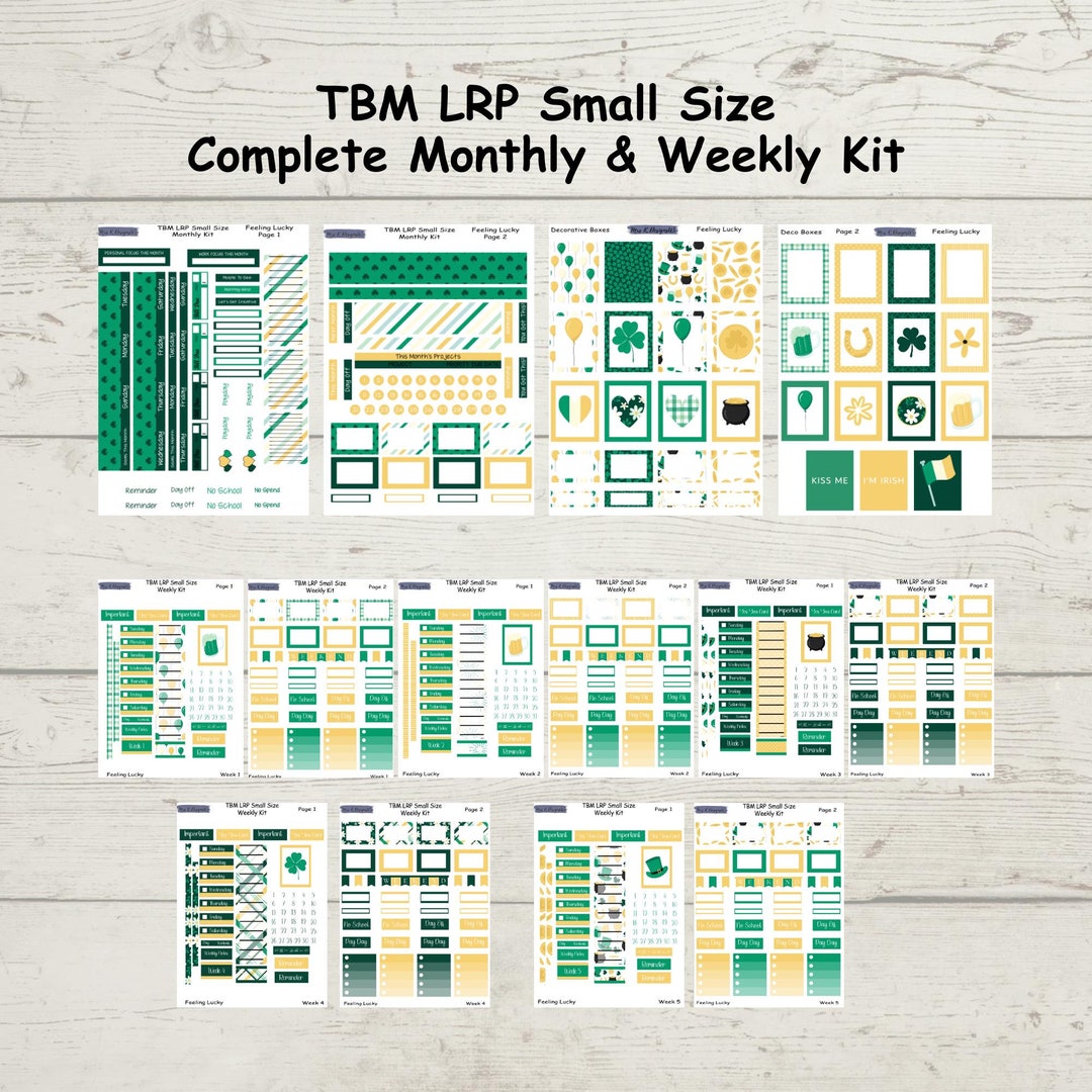 TBM LRP Small Size Sticker Kit, Live Rich Planner, Feeling Lucky St ...
