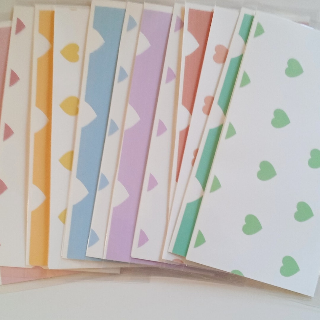 Cash Envelopes, Colorful Hearts Cash Envelopes, A6 Cash Envelopes ...