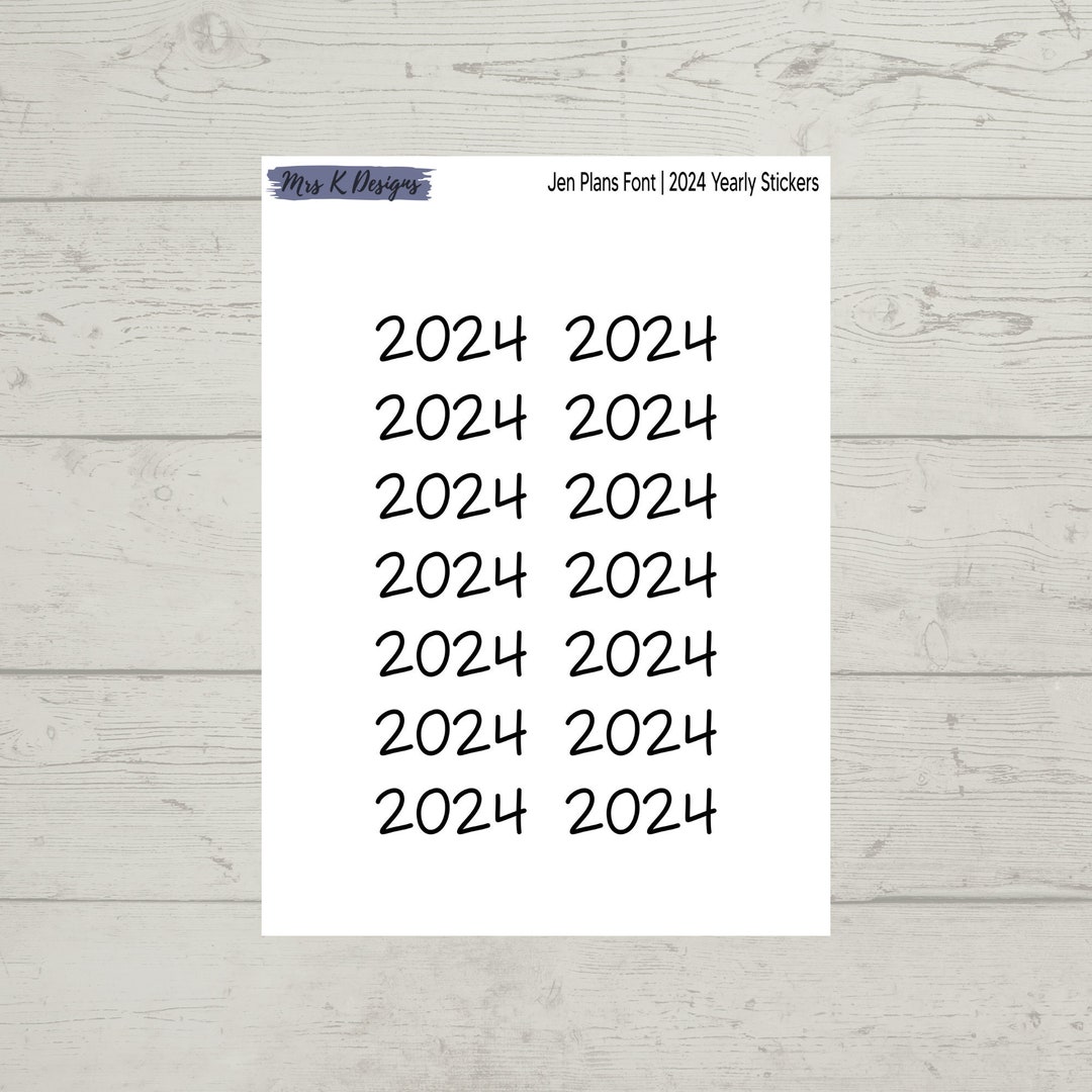 2024 Year Script Planner Stickers, XL 2024 Script Stickers, Year Script ...
