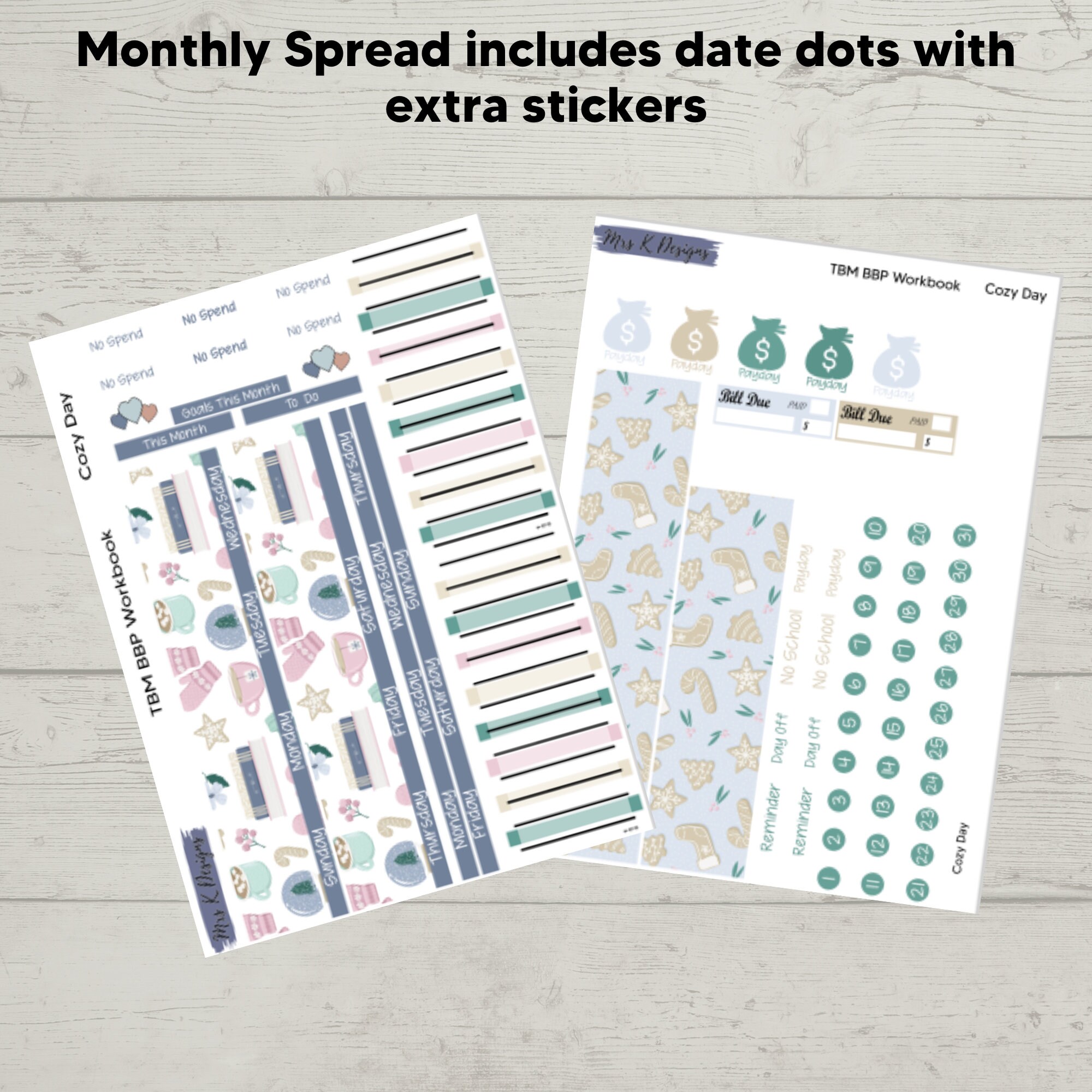 TBM BBP Workbook Stickers: Monthly Planner Sticker Kit - Etsy