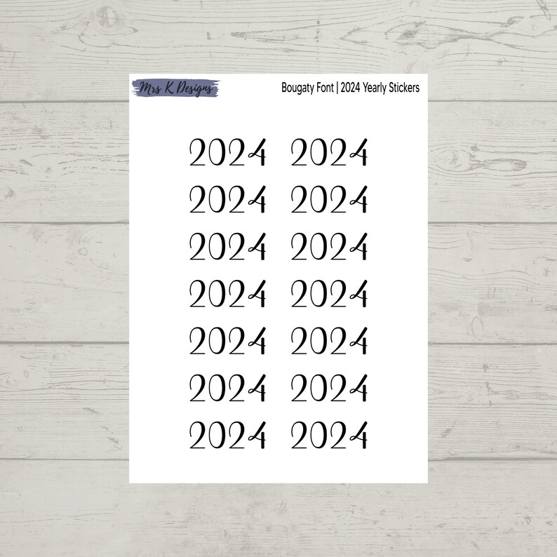 2024 Year Script Planner Stickers, XL 2024 Script Stickers, Year Script ...