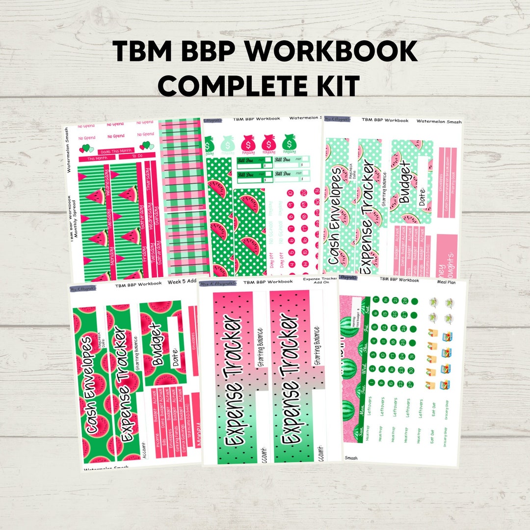 Watermelon Budget Planner Stickers: TBM BBP Workbook Monthly Kit - Etsy