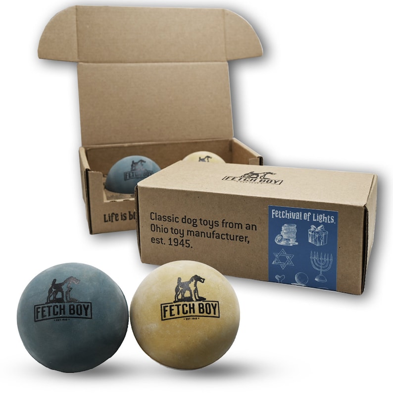 Fetch Boy Hanukkah Edition Solid Sponge Rubber Dog Ball Toy, Made in ...