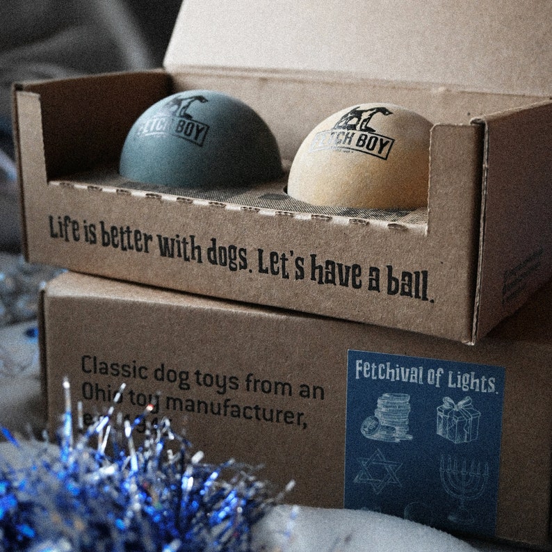 Fetch Boy Hanukkah Edition Solid Sponge Rubber Dog Ball Toy, Made in ...