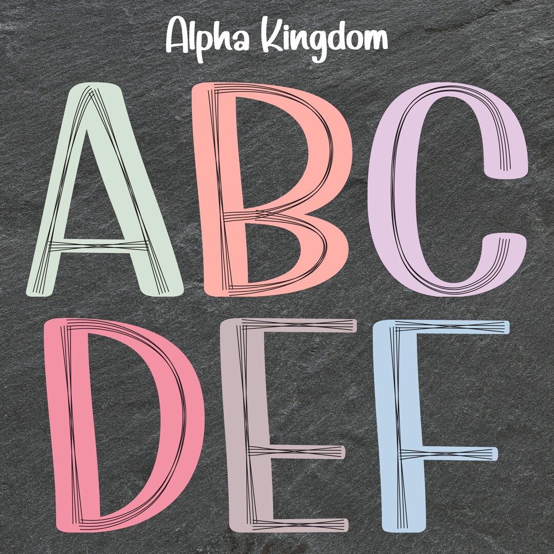 PNG Letters, Farmhouse Scribbles, 6 Different Colors, Dull Mix ...