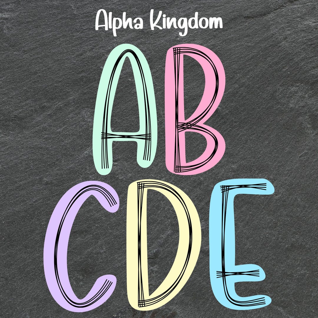 PNG Letters, Nerd Scribbles, 5 Different Colors, Light, Uppercase A-Z ...