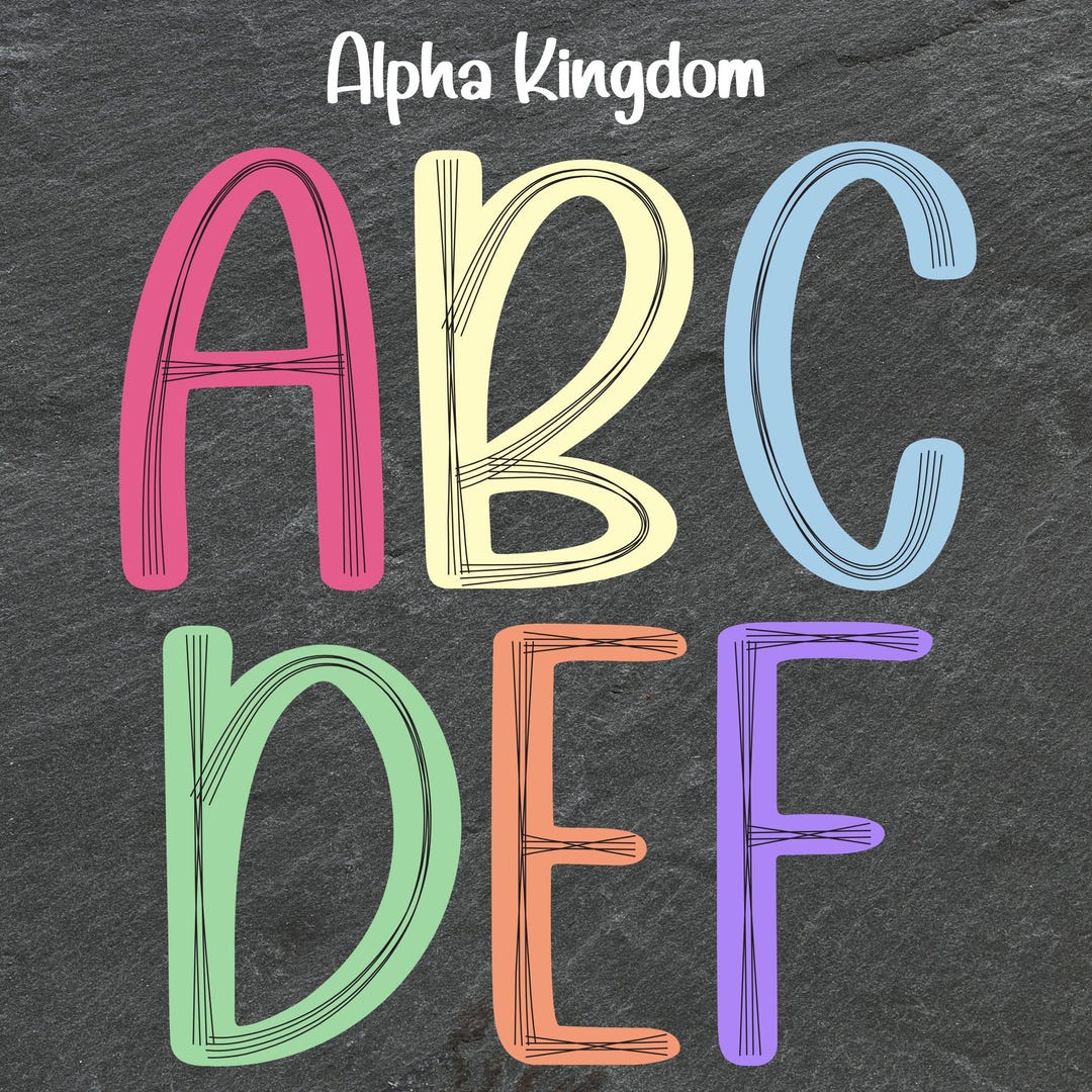 PNG Letters, Caring Scribbles, 6 Different Colors, Random Mix ...