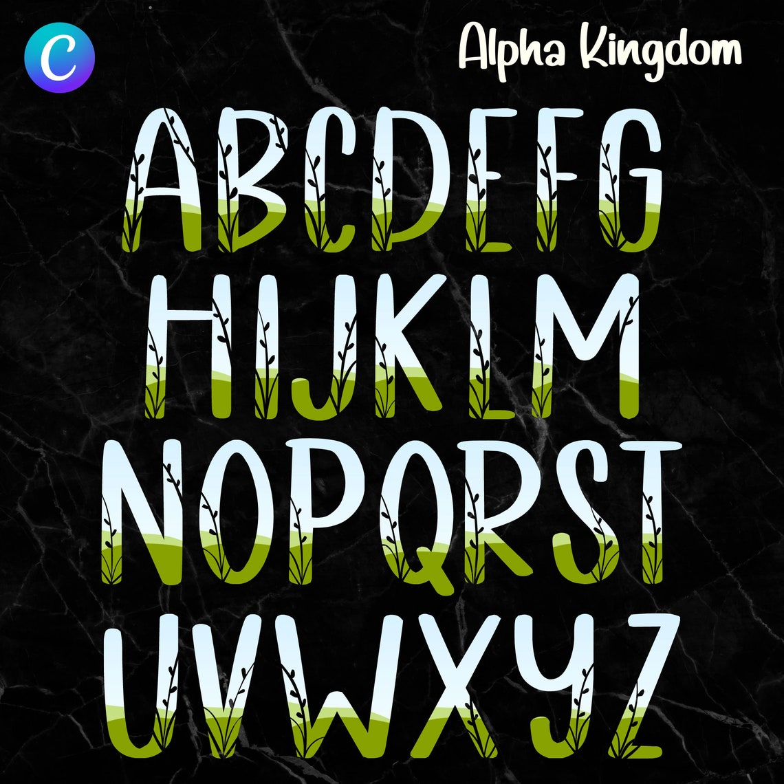 Canva Frame Letters, Drag and Drop Template, New Leaf Letters, Alphabet ...