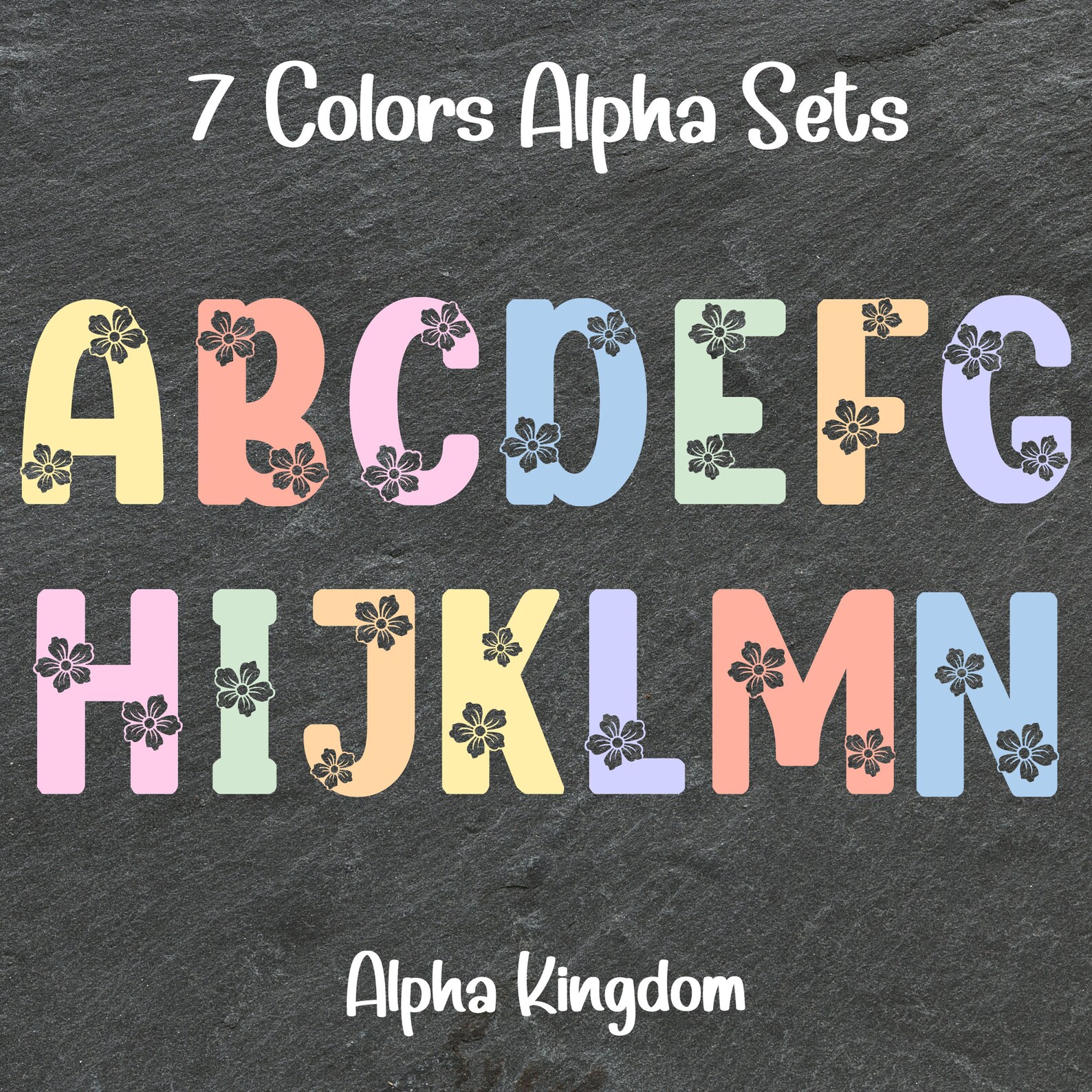 PNG Letters, Aloha Letters, 7 Different Colors, Pastel, Uppercase A-Z ...