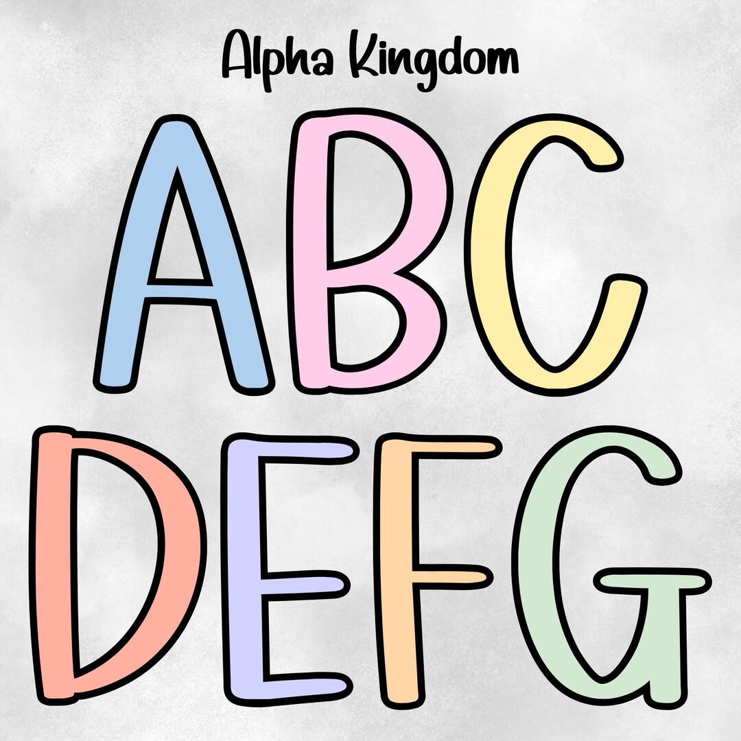 PNG Letters, June Letters, 7 Different Colors, Pastel, Uppercase A-Z ...