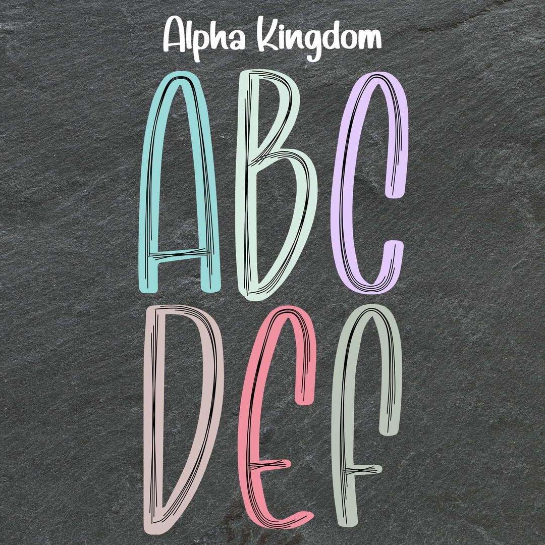 PNG Letters, Funniest Scribbles, 6 Different Colors, Mix, Uppercase A-Z ...