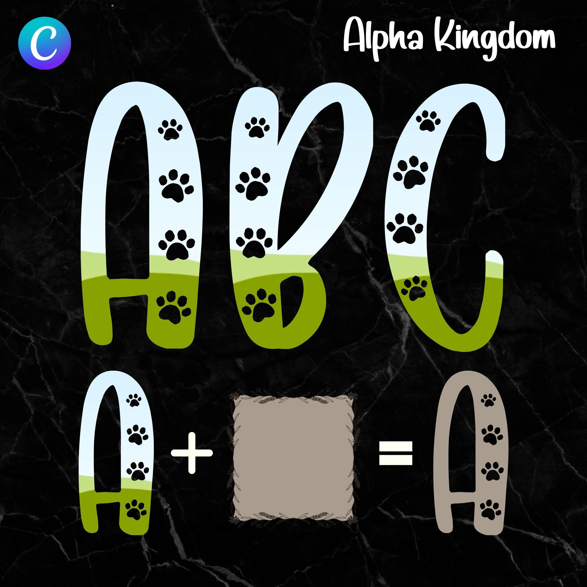 Canva Frame Letters, Drag and Drop Template, Pup Paws Letters, Alphabet ...