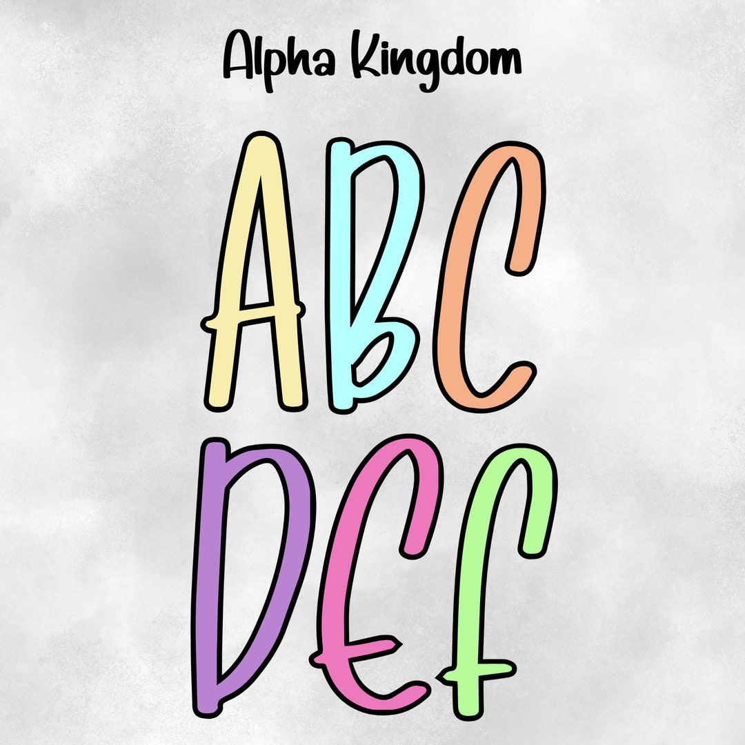 PNG Letters, Bad Fish Letters, 6 Different Colors, Bright, Uppercase A ...