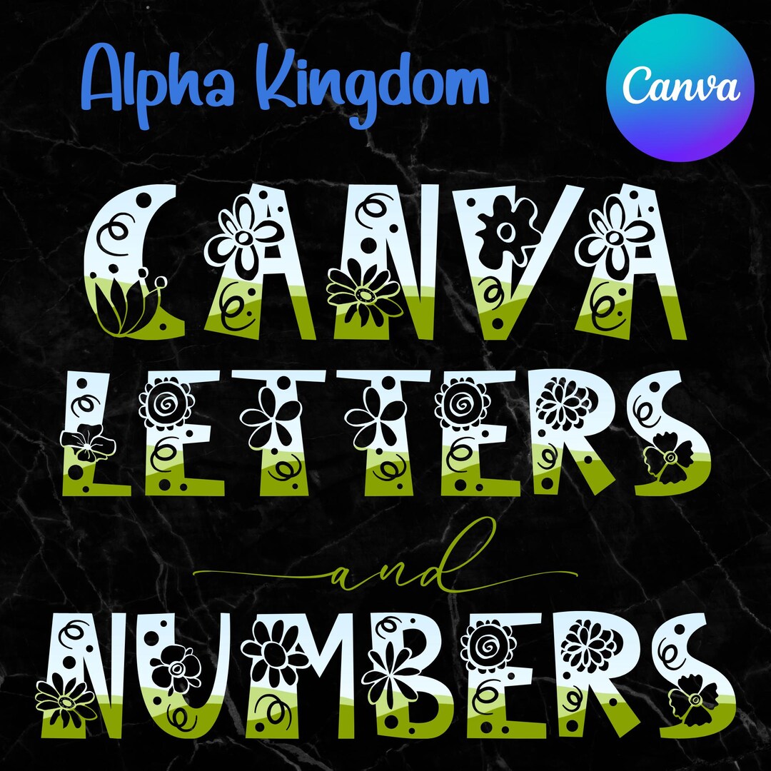 Canva Frame Letters, Drag and Drop Template, Alt Bloom Decorative ...