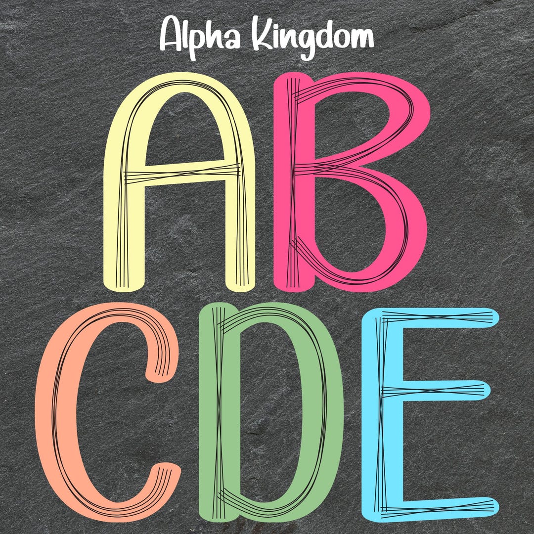 PNG Letters, Better Scribbles, 5 Different Colors, Cute Bright ...