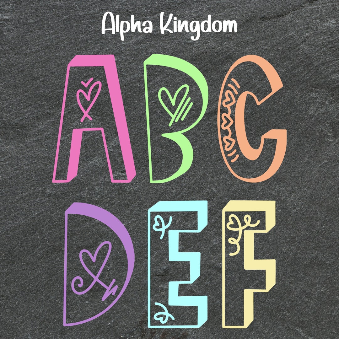 PNG Letters, Shady Letters, 6 Different Colors, Bright, Full Alphabet A ...