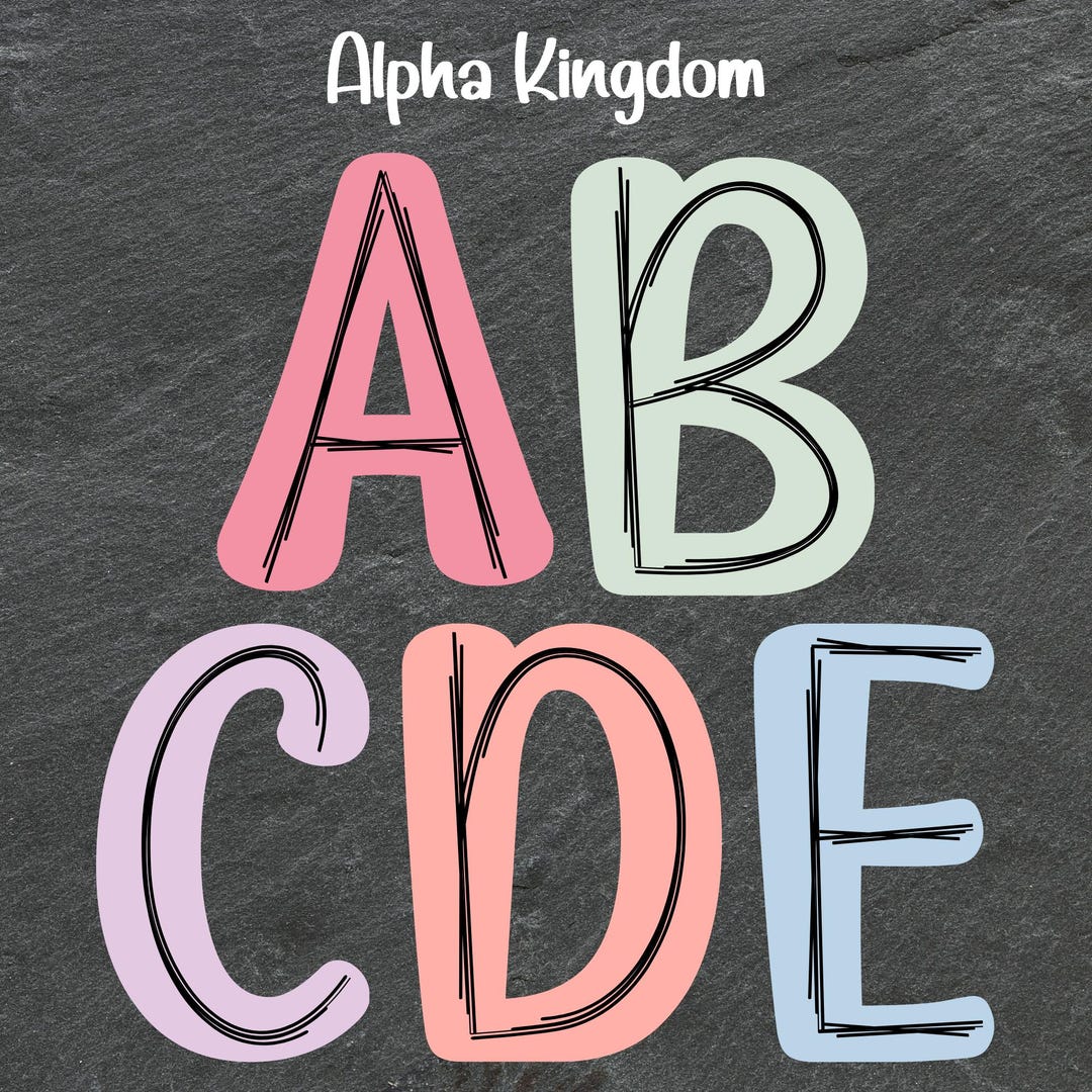 Doodle PNG Letters, Scribble Alphabet, Numbers, Bonus Characters ...