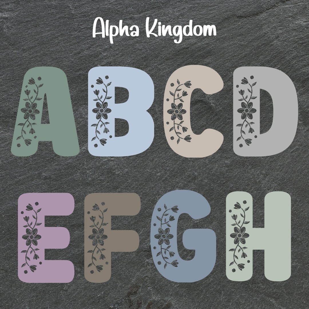 Doodle PNG Letters, Floral Alphabet A-Z, Numbers 0-9 (digital Download ...