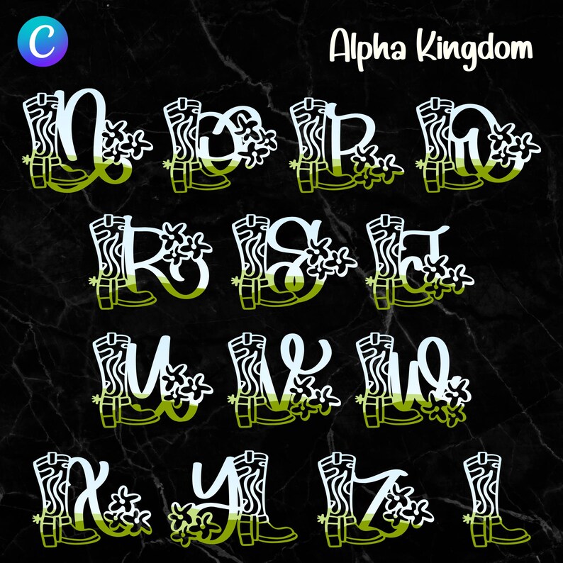 Canva Frame Letters, Mono Boots Alphabet A-Z (digital Download) - Etsy