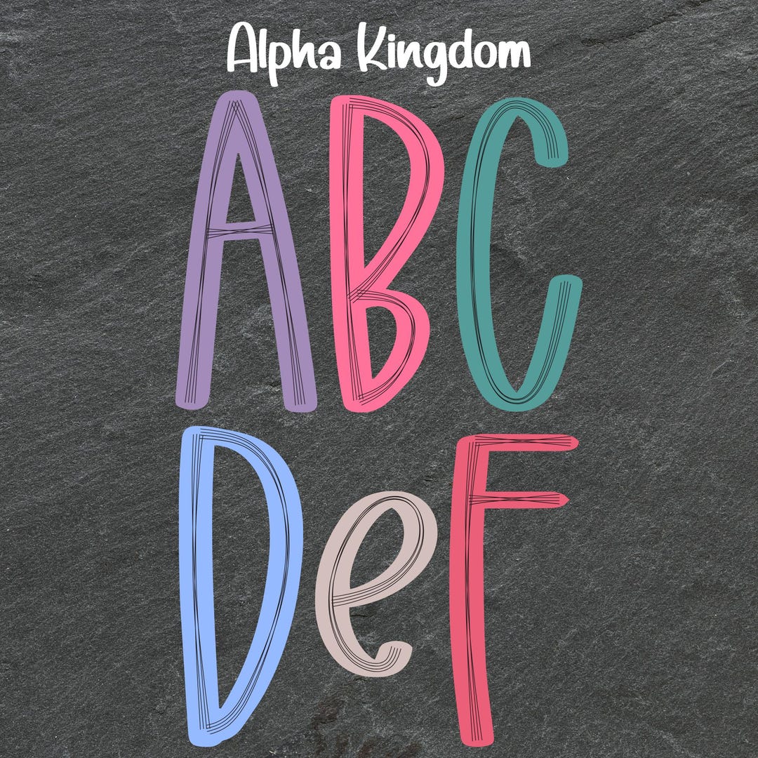 PNG Letters, Grown Scribbles, 6 Different Colors, Cool Mix, Full ...