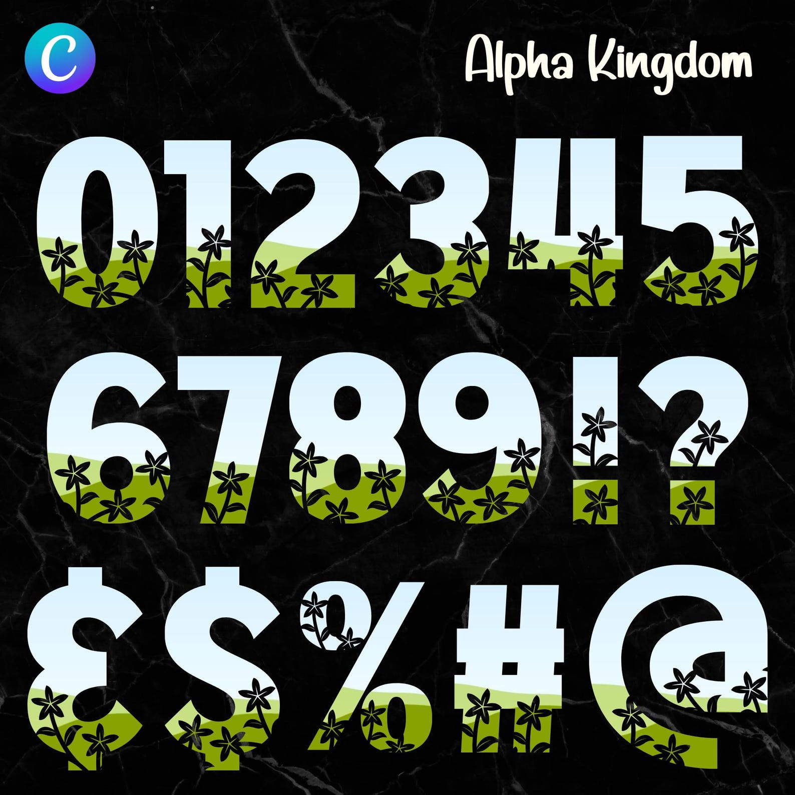 Canva Frame Letters, Numbers, Bonus Characters Drag and Drop Template ...