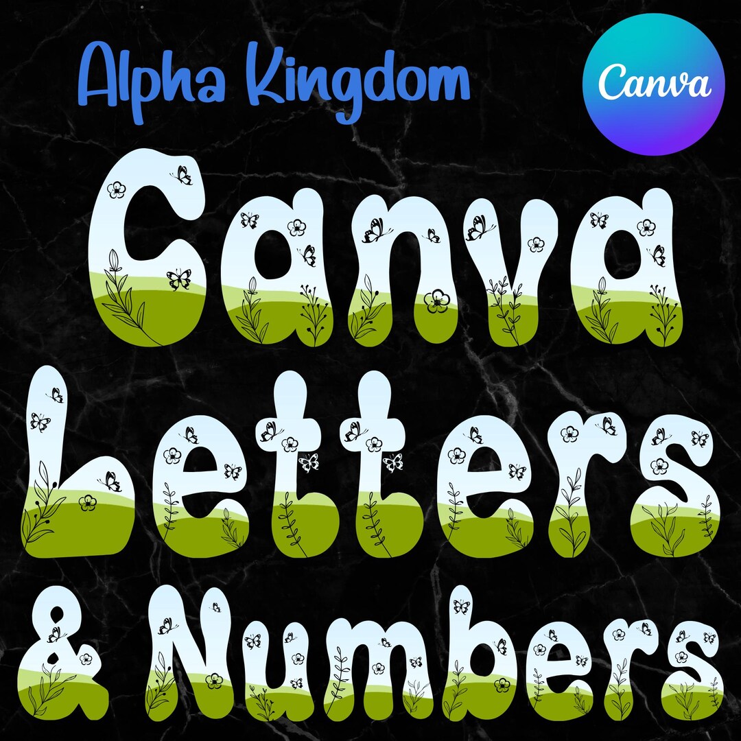 Floral Forest Canva Frame Letters, Numbers (digital Download) - Etsy