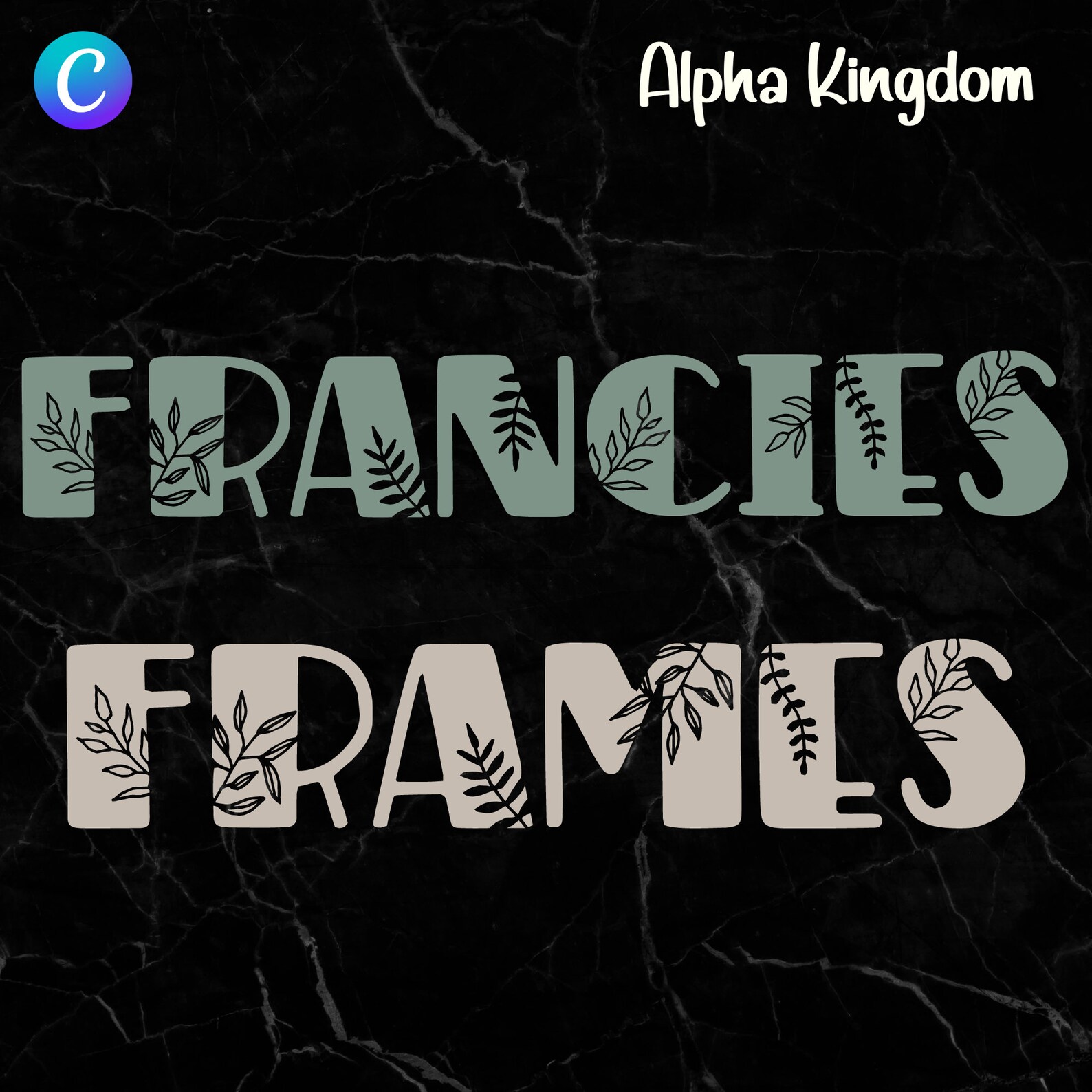 Canva Frame Letters, Drag and Drop Template, Francies Letters, Alphabet ...
