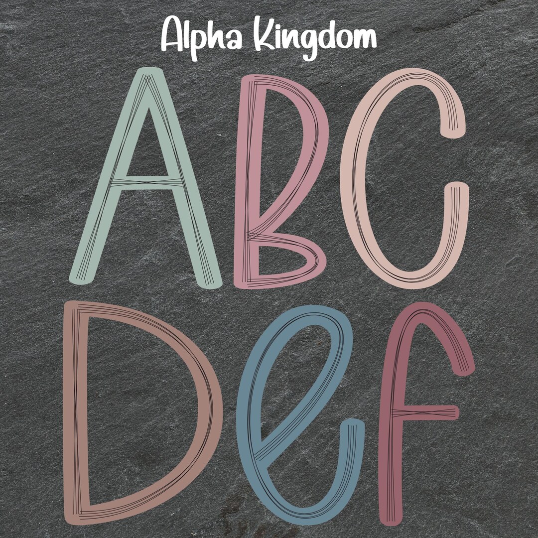 Boho Doodle PNG Letters, Full Alphabet & Numbers (digital Download ...
