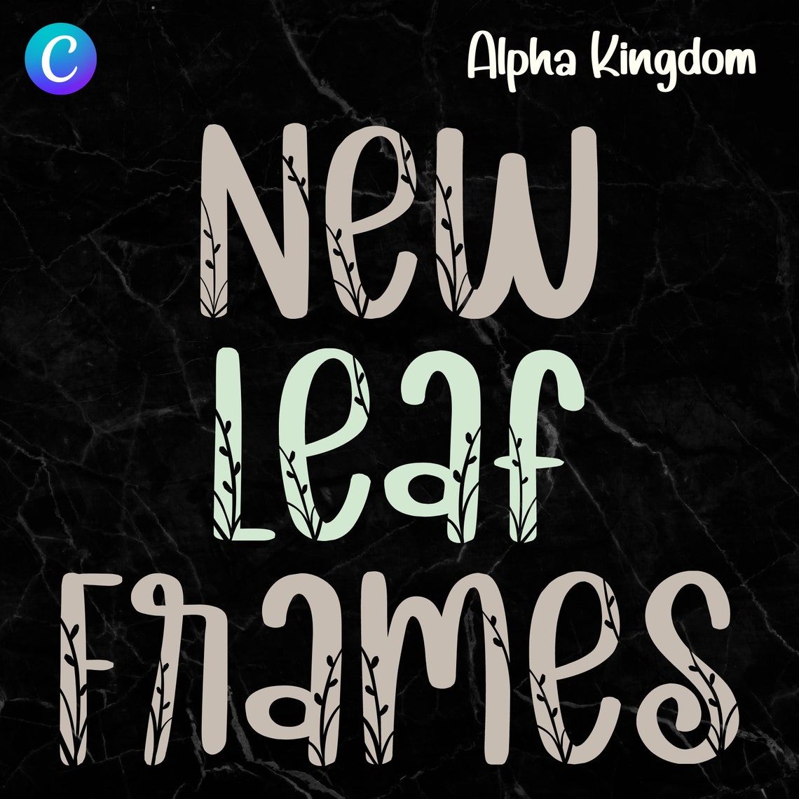 Canva Frame Letters, Drag and Drop Template, New Leaf Letters, Alphabet ...