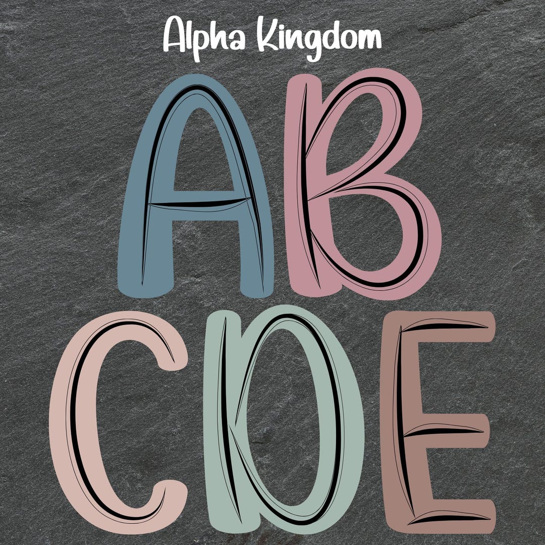 PNG Letters, Kind Scribbles, 5 Different Colors, Boho, Uppercase A-Z ...