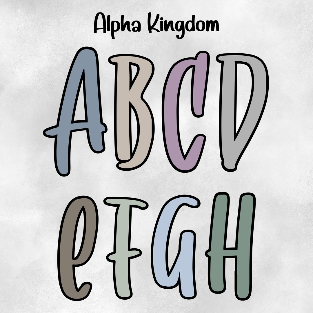 PNG Letters, Cool Mess Letters, 8 Different Colors, Neutral, Full ...