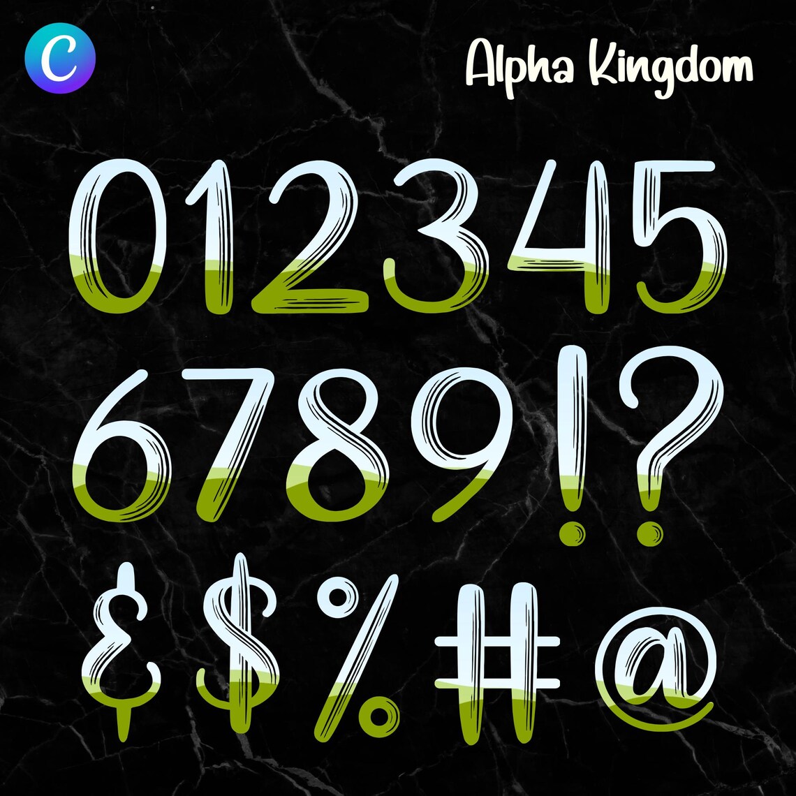 Canva Frame Letters and Numbers, Brush Paint Alphabet (digital Download ...