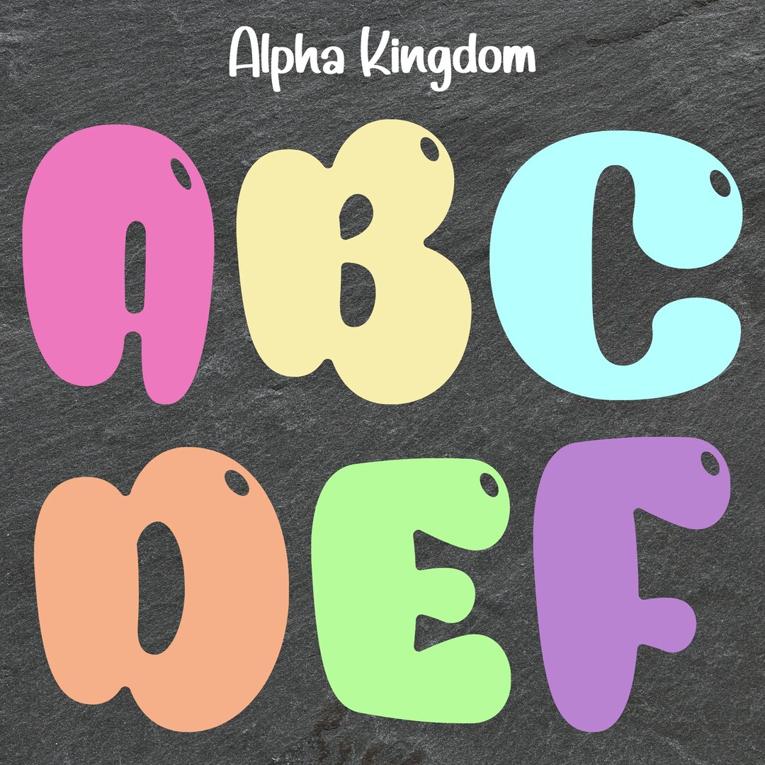 PNG Letters, Kind Girl Letters, 6 Different Colors, Bright, Full ...