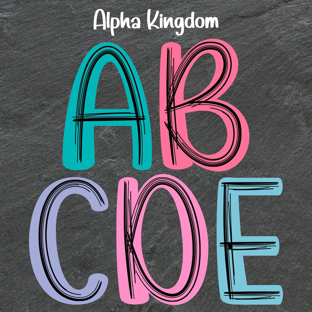 Candy Scribble PNG Letters, Doodle Alphabet (digital Download) - Etsy