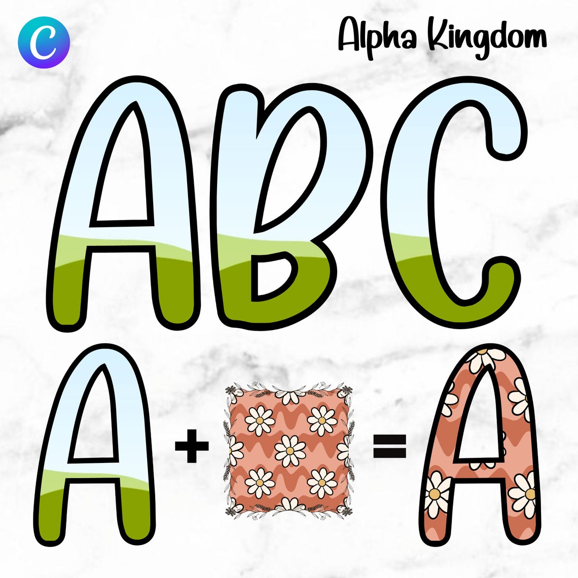 Canva Frame Letters, Drag and Drop Template, Mini Mint Letters ...