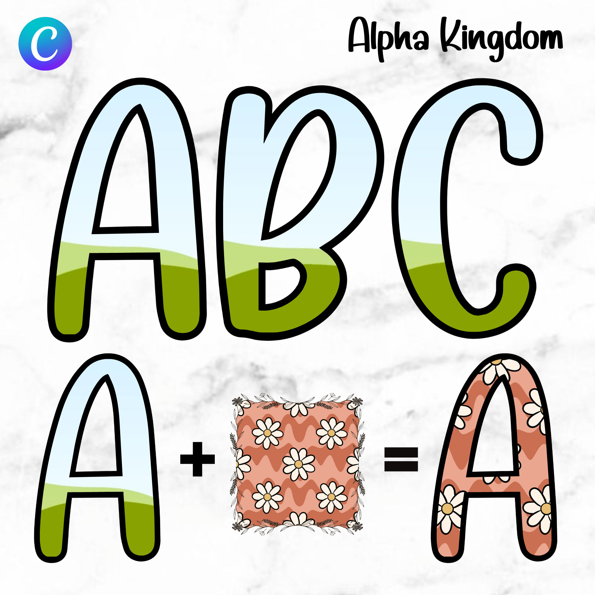 Canva Frame Letters, Drag and Drop Template, Mini Mint Letters ...