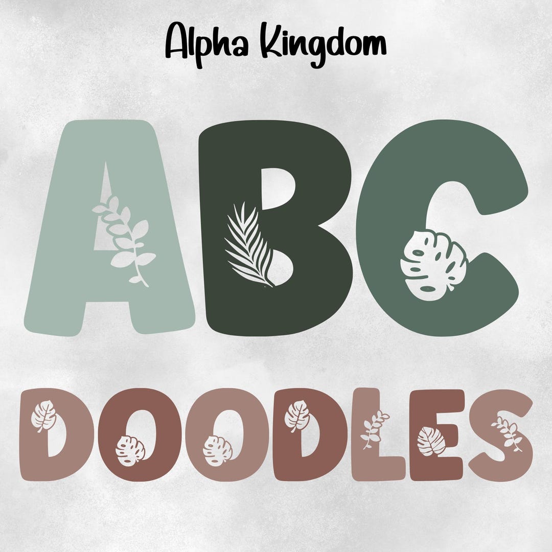 Leaf Doodle PNG Letters, Numbers, and Characters (digital Download) - Etsy