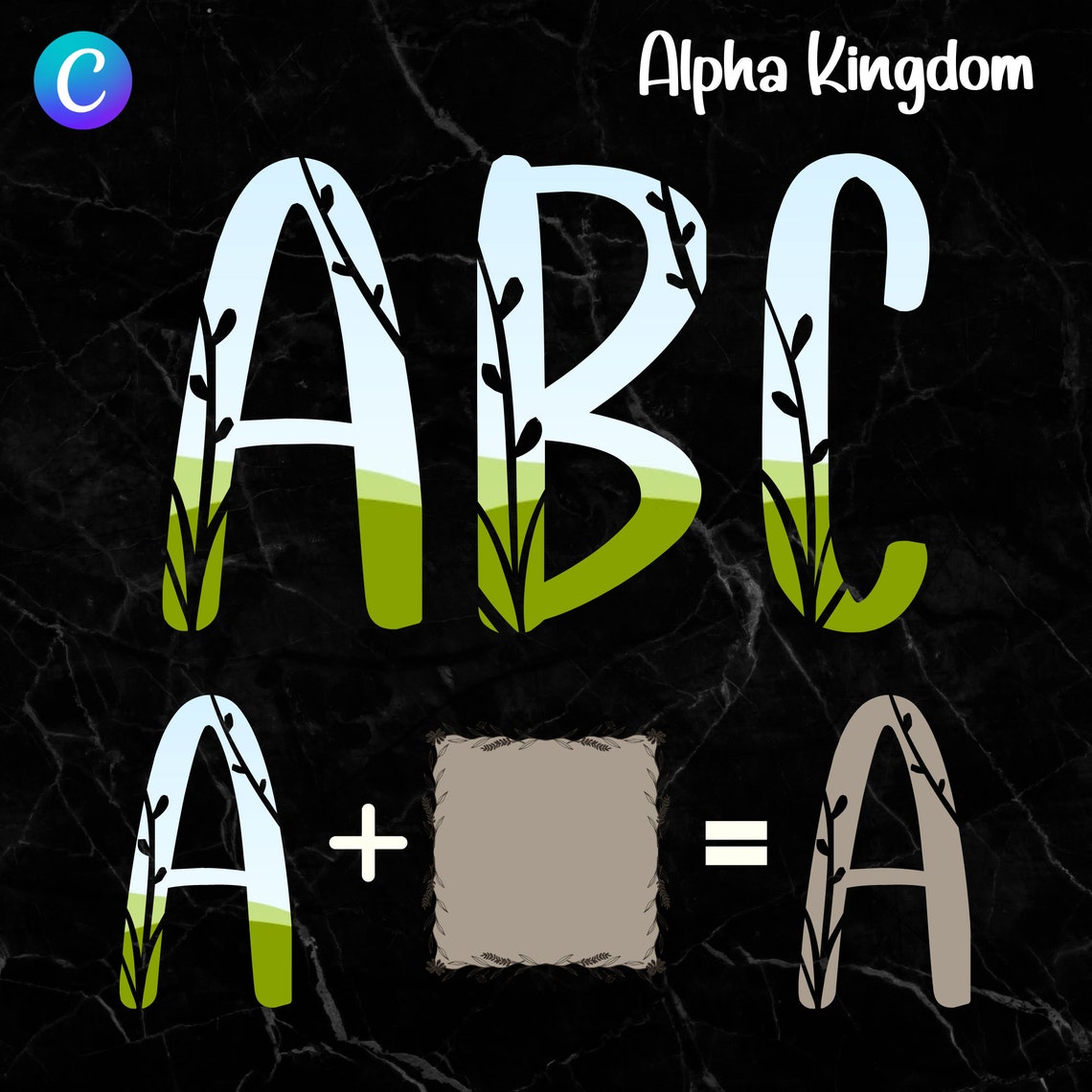 Canva Frame Letters, Drag and Drop Template, New Leaf Letters, Alphabet ...