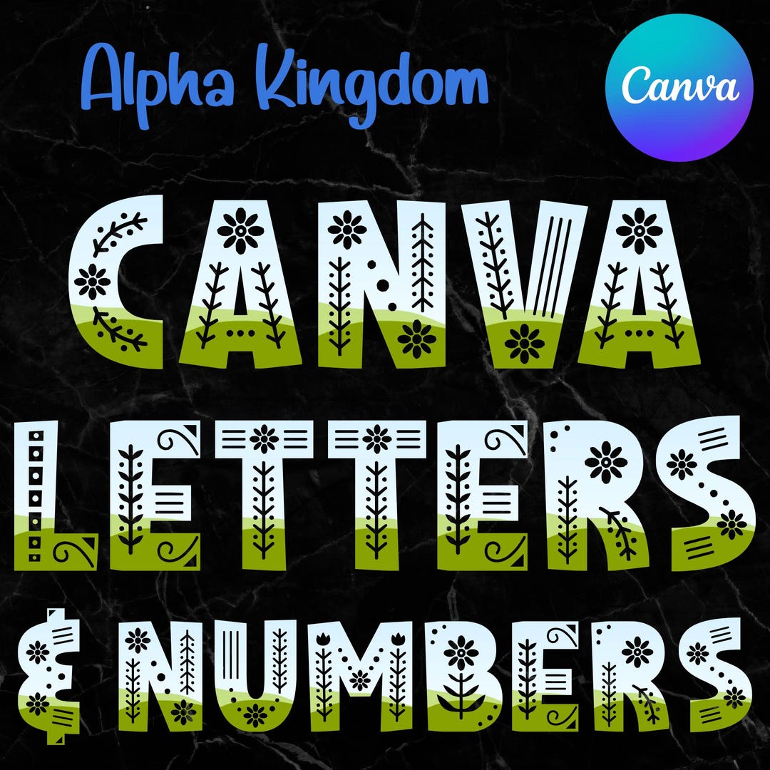 Canva Frame Letters, Drag and Drop Template, Floral Bell Decorative ...