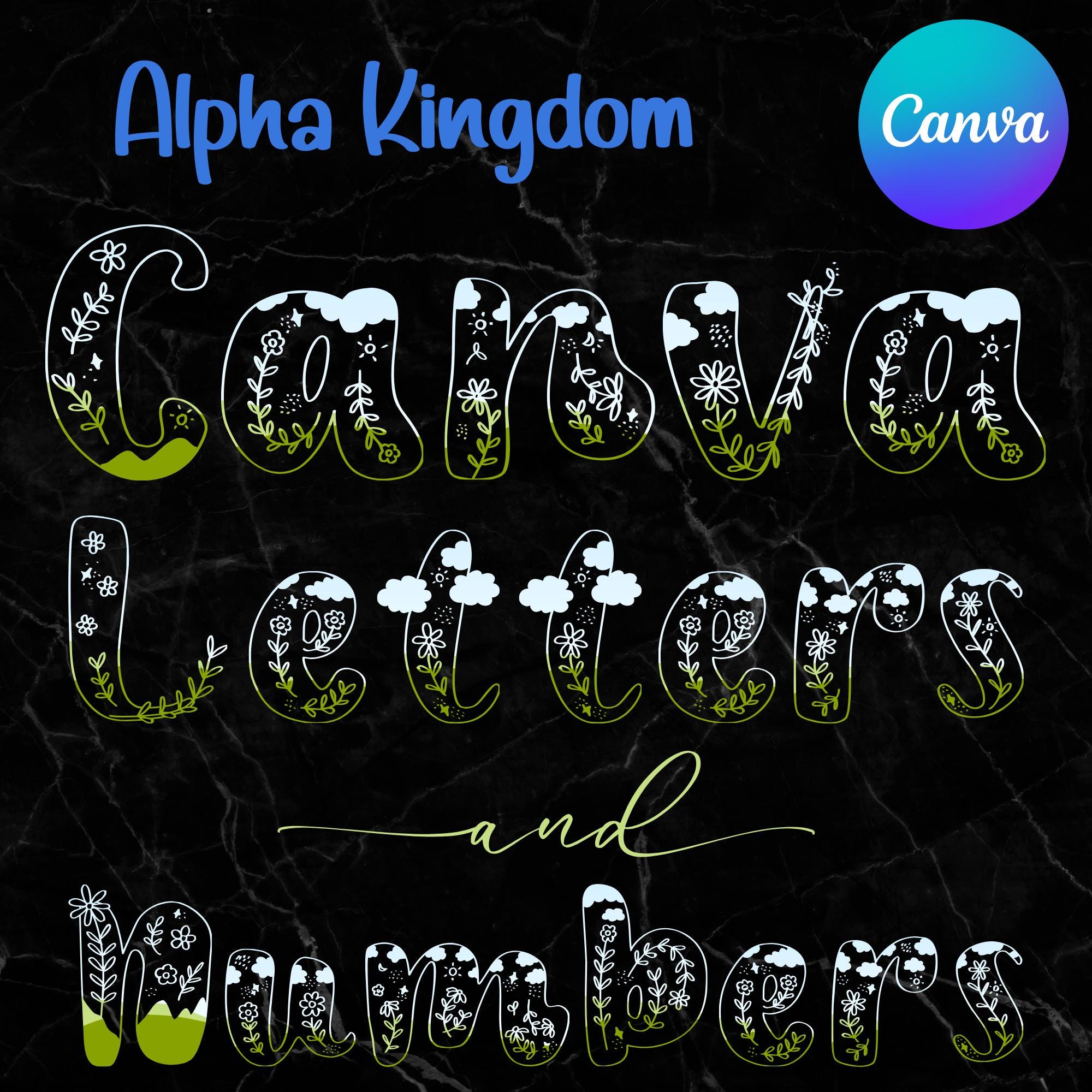 Canva Frame Letters, Drag and Drop Template, Mountains Letters ...