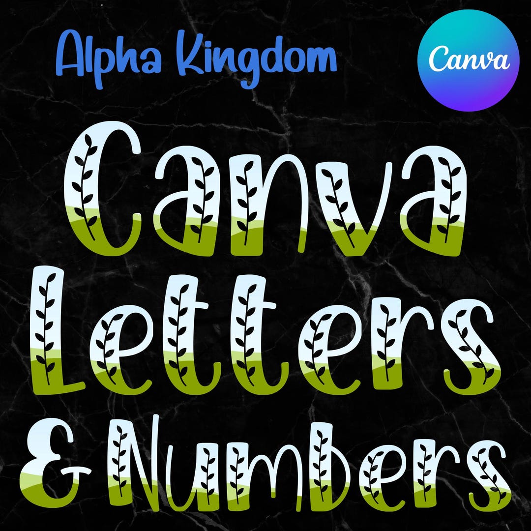 Canva Frame Letters, Drag and Drop Template, Leaf Deco Letters ...