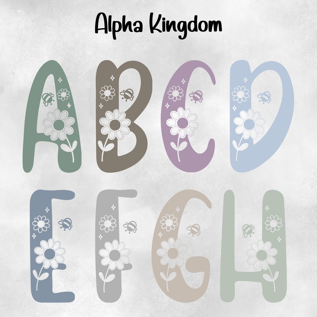 PNG Letters, Bees Letters, 8 Different Colors, Neutral, Uppercase A-Z ...