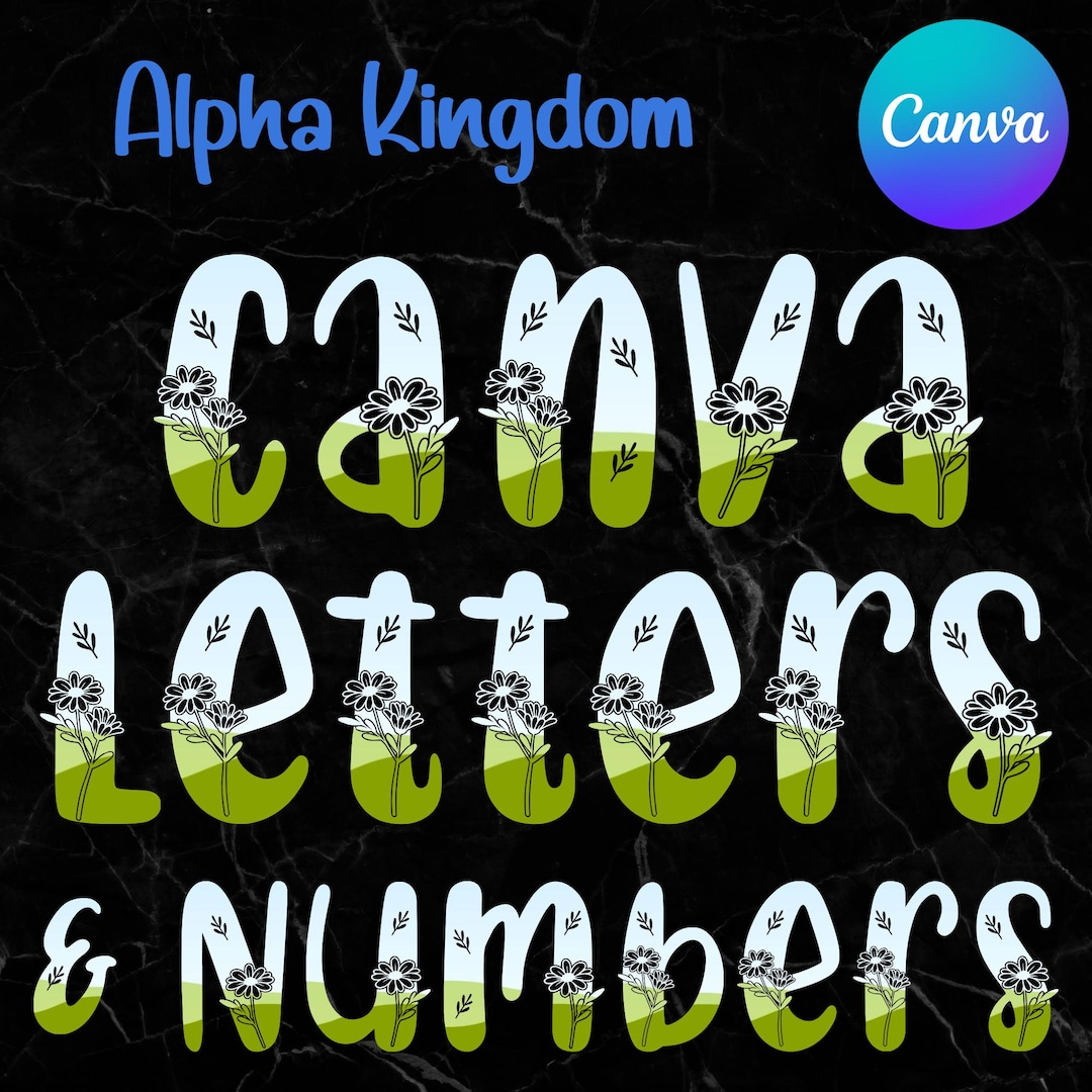 Canva Frame Letters, Drag and Drop Template, Flowers Letters, Alphabet ...