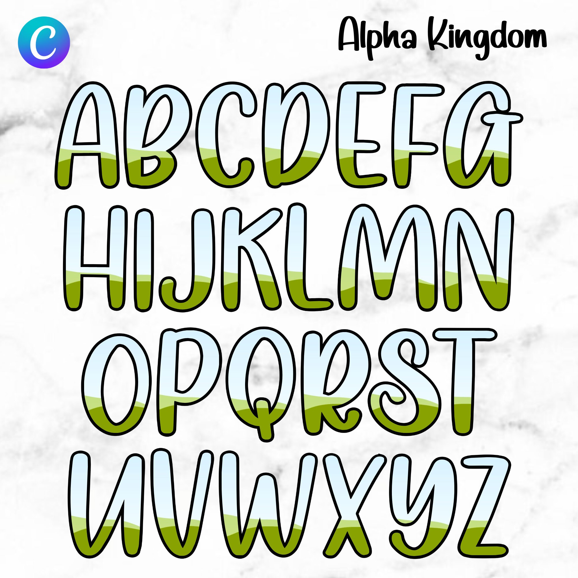 Canva Frame Letters, Drag and Drop Template, Mini Mint Letters ...