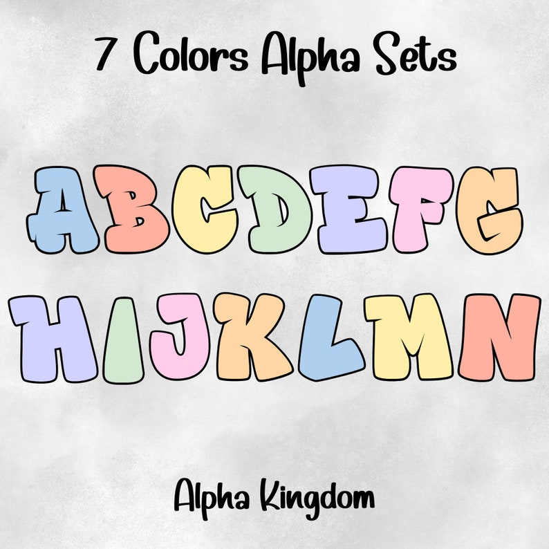 PNG Letters, Graffiti X Letters, 7 Different Colors, Pastel, Full ...